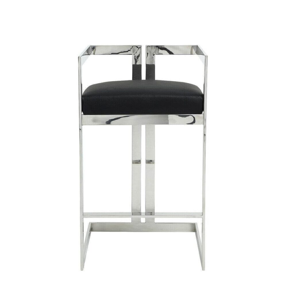Vogue Black Velvet Chrome Counter Stool - Avant Garde Furniture