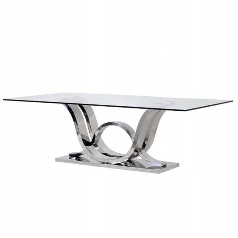 Levanzo Chrome Glass Dining Table 200cm - Avant Garde Furniture