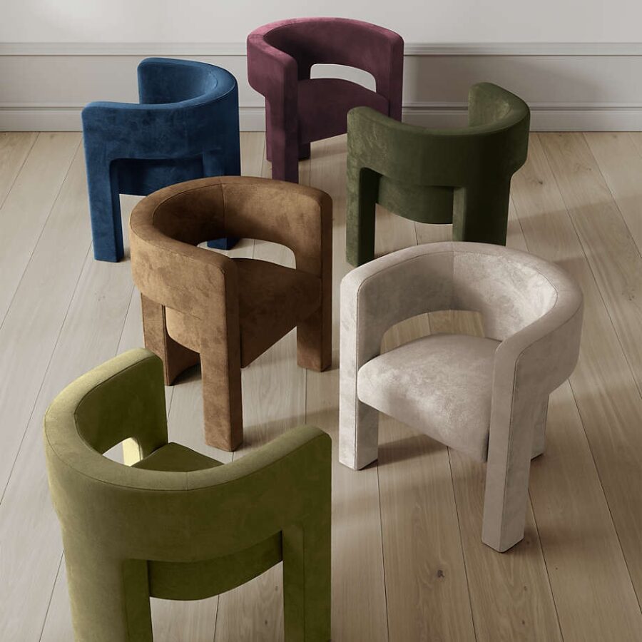 Tressel Deep Burgundy Velvet Chair - Avant Garde Furniture