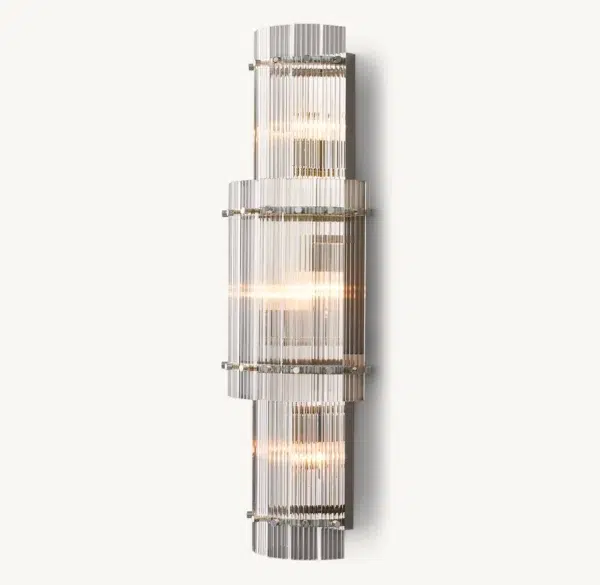Linear Fluted Glass Bronze Large Wall Light - Avant Garde Furniture