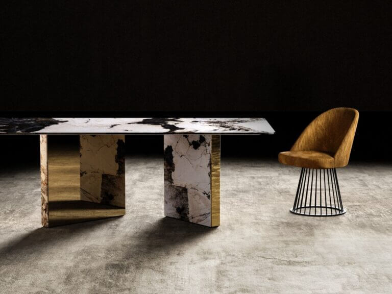 Aventor Marble Brass Dining Table 250cm - Avant Garde Furniture