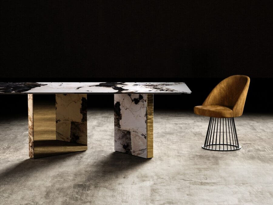 Aventor Patagonia Dark Marble Brass Dining Table 250cm - Avant Garde ...