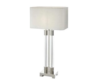 Bernhardt Crystal Chrome Table Lamp White Shade - Avant Garde Furniture