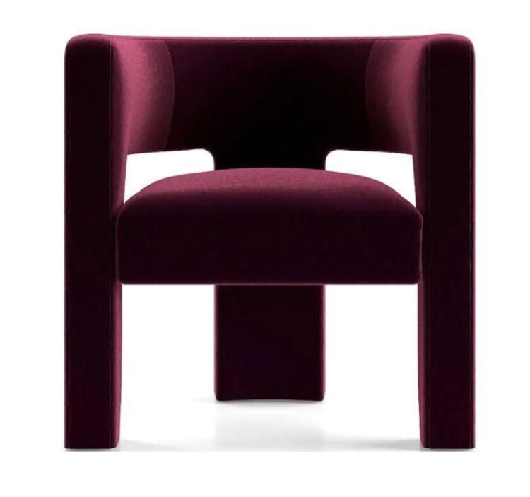 Tressel Deep Burgundy Velvet Chair - Avant Garde Furniture
