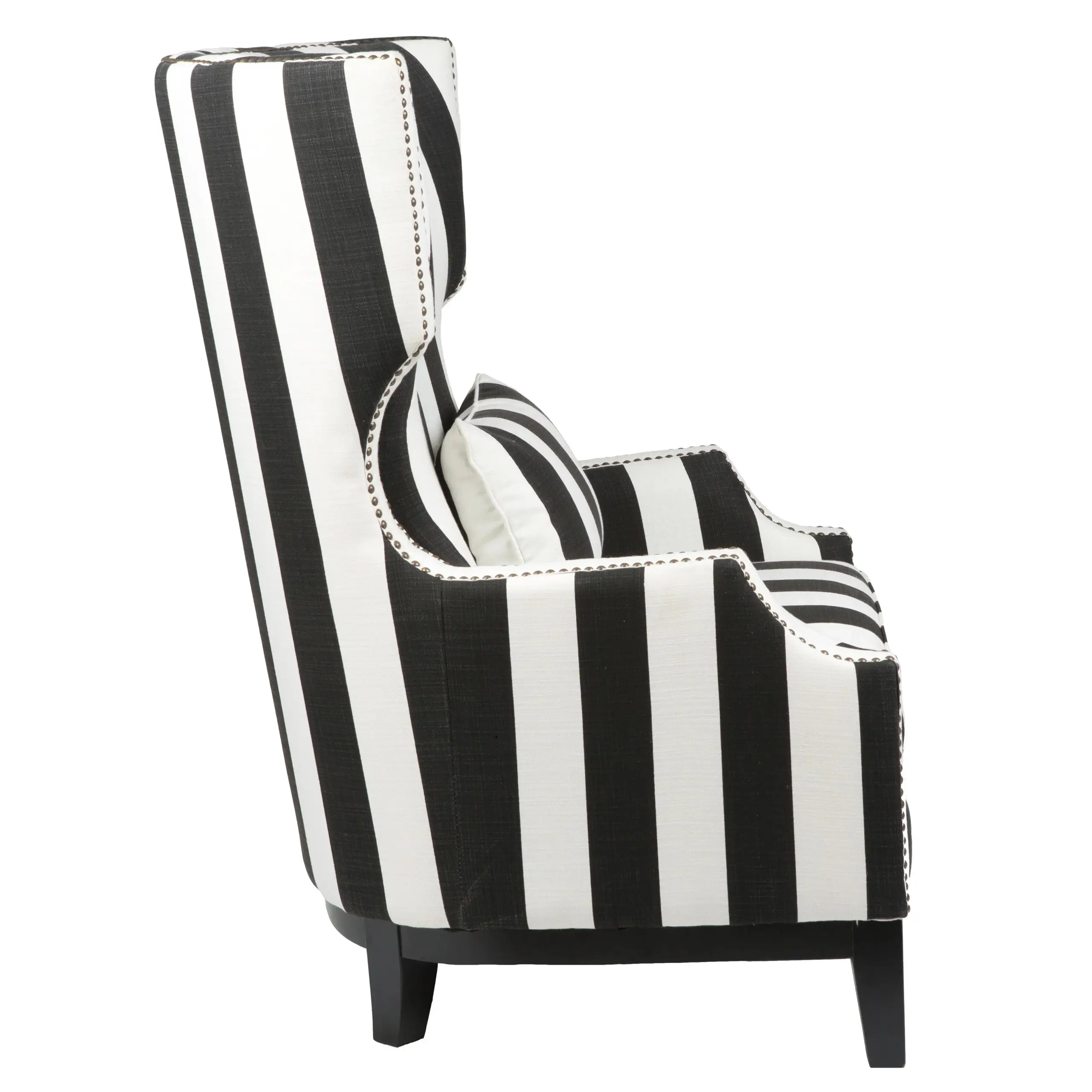 Palm Beach Black White Striped Linen Wing Chair – Avant Garde Furniture