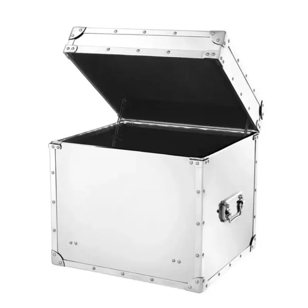 London Aluminium Chrome Aviator Trunk - Avant Garde Furniture