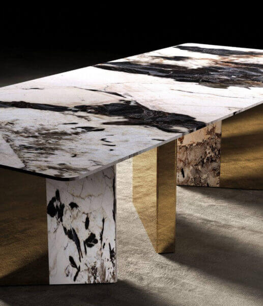 Aventor Patagonia Dark Marble Brass Dining Table 250cm - Avant Garde ...
