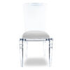 Bella Light Grey Velvet Armless Lucite Chair - Avant Garde Furniture