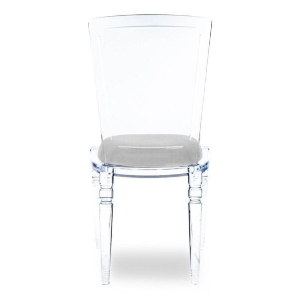 Bella Light Grey Velvet Armless Lucite Chair - Avant Garde Furniture