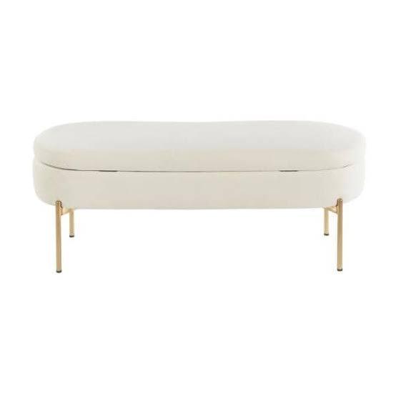 Regent Light Nude Velvet Storage Bench – Avant Garde Furniture