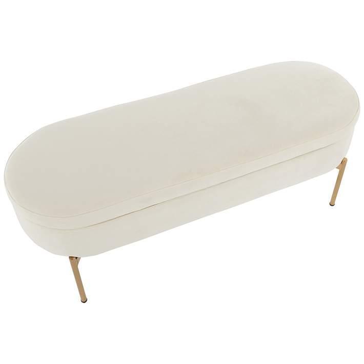 Regent Light Nude Velvet Storage Bench – Avant Garde Furniture