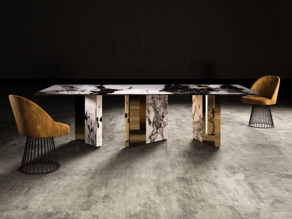 Aventor Patagonia Dark Marble Brass Dining Table 250cm - Avant Garde ...