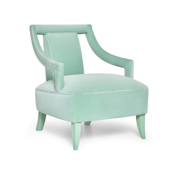 Elandra Mint Velvet Armchair Chair - Avant Garde Furniture