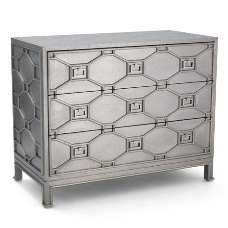 Fretwork Antique Nickel Dressing Cabinet - Avant Garde Furniture