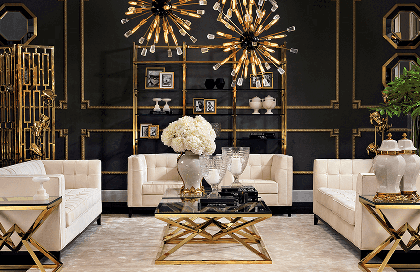 Imperial Black Geometric Dressing Screen – Avant Garde Furniture