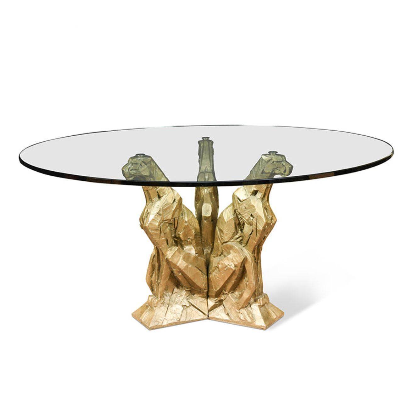 Jouve Panthere Gold Leaf Dining Table - Avant Garde Furniture