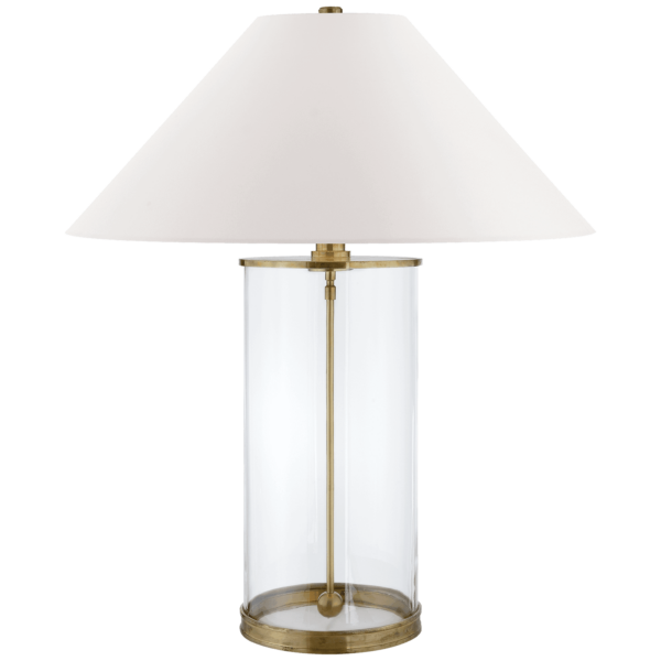 Laurent Brass Glass Table Lamp with White Lamp Shade - Avant Garde ...