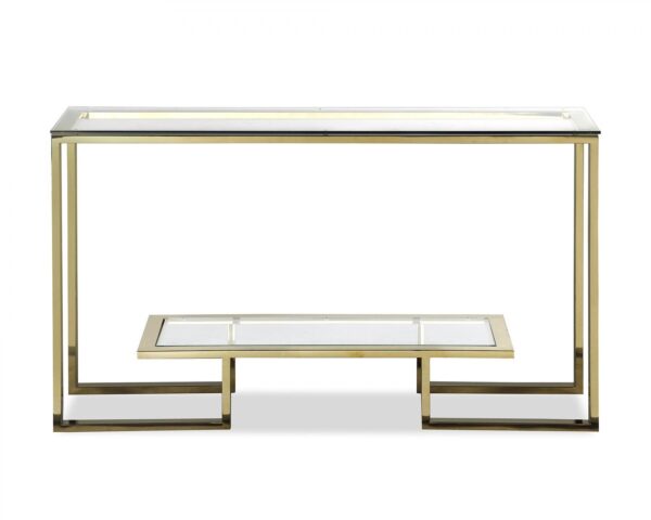 Mayfair Gold Glass Console Table - Avant Garde Furniture