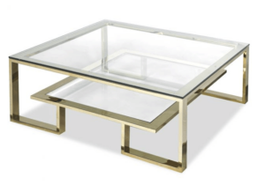 Mayfair Gold Glass Coffee Table - Avant Garde Furniture