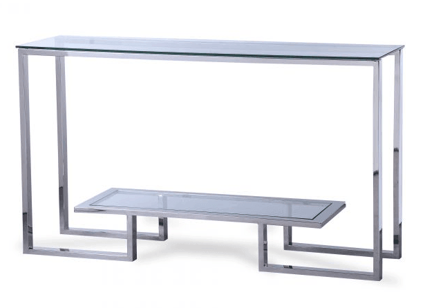 Mayfair Chrome Glass Console Table - Avant Garde Furniture