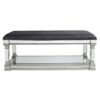 Naxos Gold Mirror Black Velvet Bench - Avant Garde Furniture