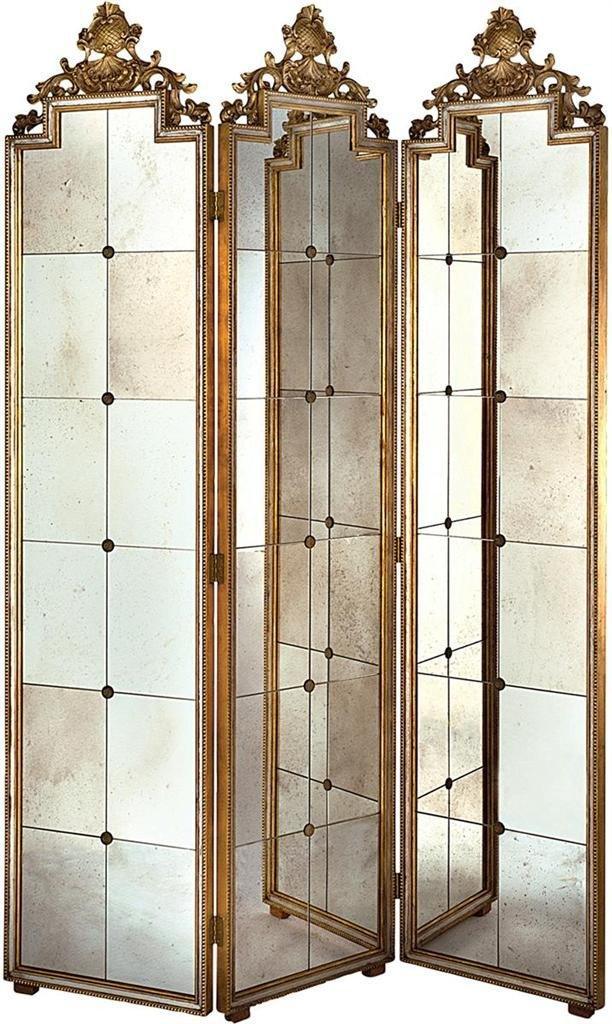 Palace Antique Gold Folding Dressing Screen - Avant Garde Furniture