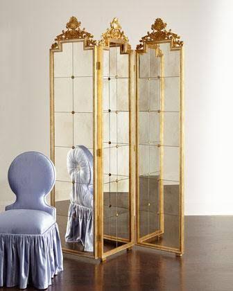 Palace Antique Gold Folding Dressing Screen - Avant Garde Furniture