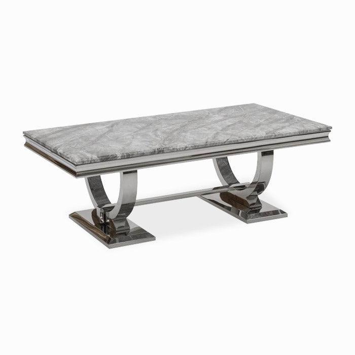 Palladium Italian Marble Chrome Dining Table - Avant Garde Furniture