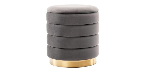 Savoy Rose Velvet Gold Storage Stool - Avant Garde Furniture