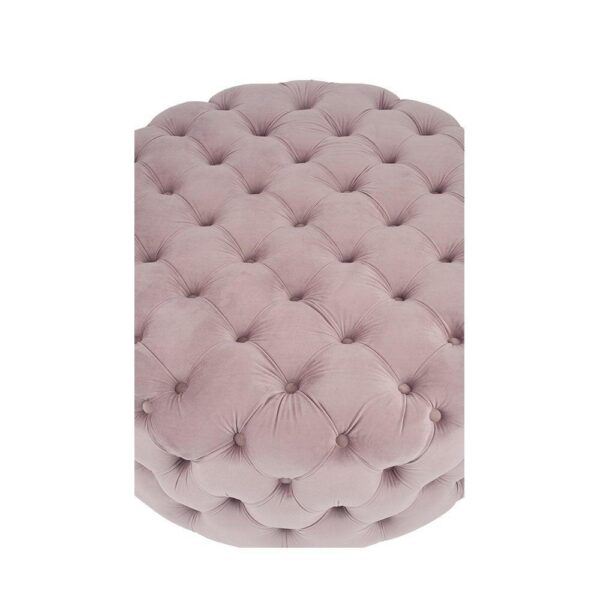 Chesterfield Light Pink Velvet Ottoman 100cm - Avant Garde Furniture