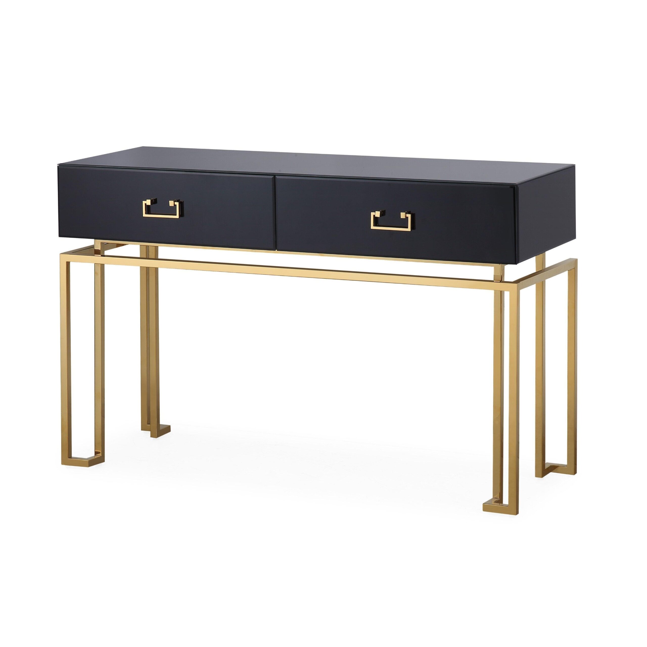 Santorini Black Mirror Gold Console 120cm - Avant Garde Furniture