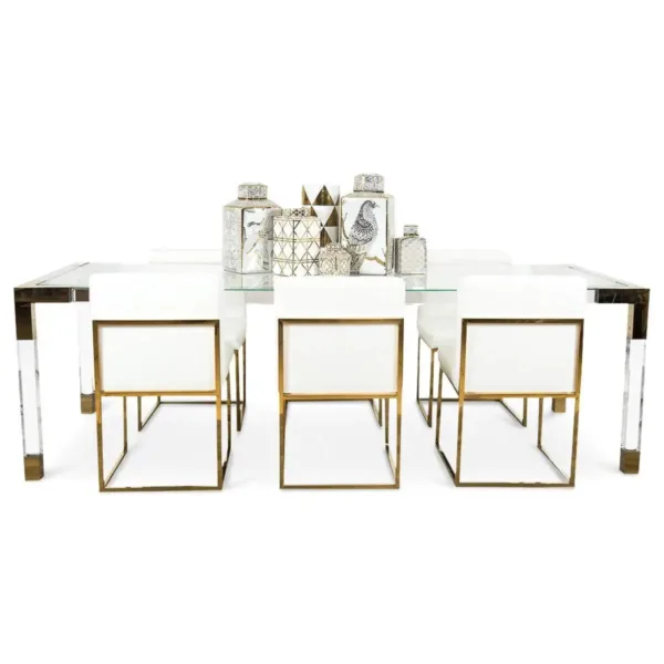 Jacques Brass Lucite Dining Table - Avant Garde Furniture