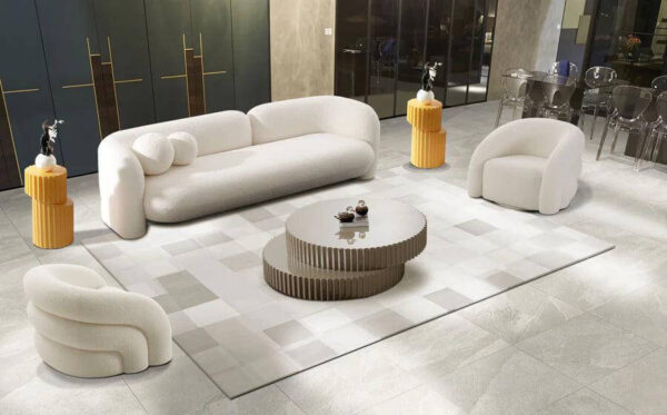 Ventosa White Boucle Swivel Armchair Sofa - Avant Garde Furniture