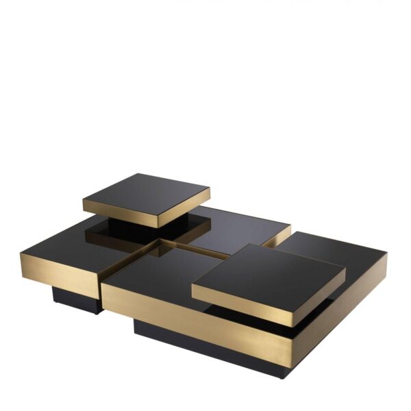 Empire Dark Walnut Brass Dining Table - Avant Garde Furniture