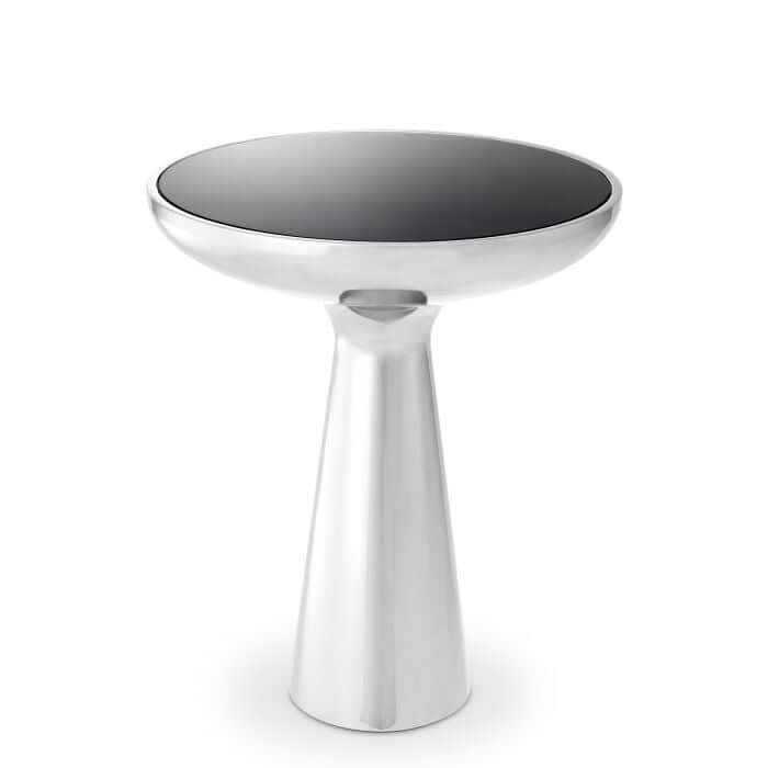 York Black Glass Chrome Sidetable - Avant Garde Furniture