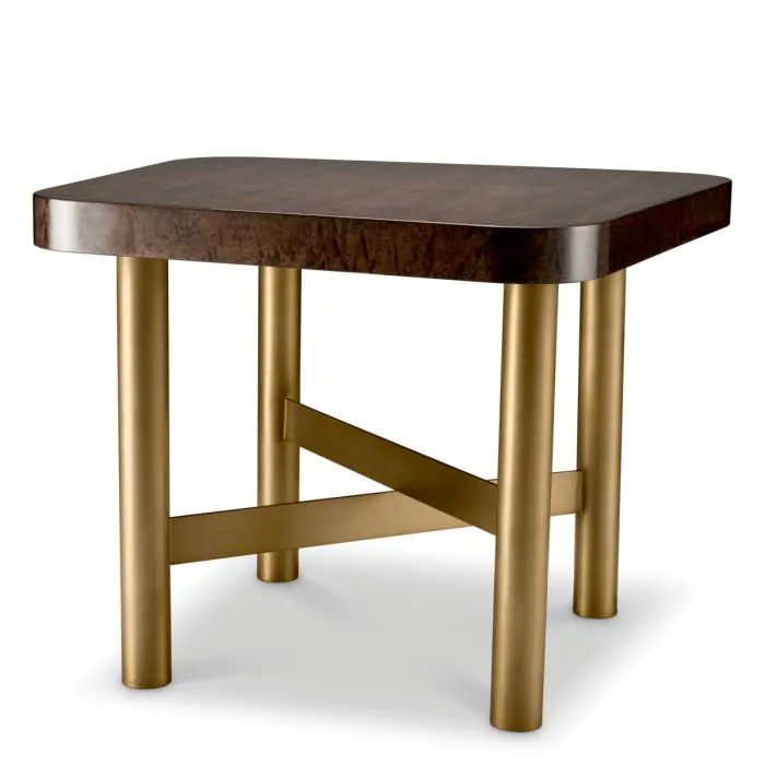 Salone Maple Brushed Brass Sidetable - Avant Garde Furniture