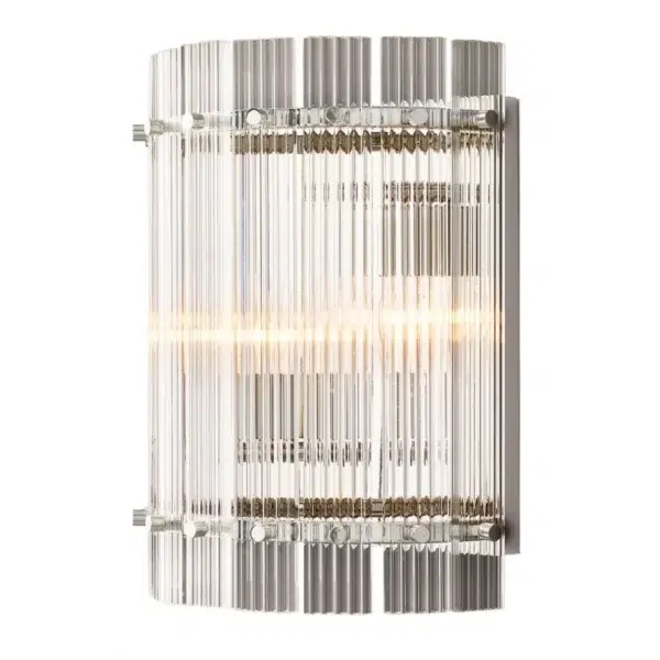 Linear Fluted Glass Nickel Tier Wall Light - Avant Garde Furniture