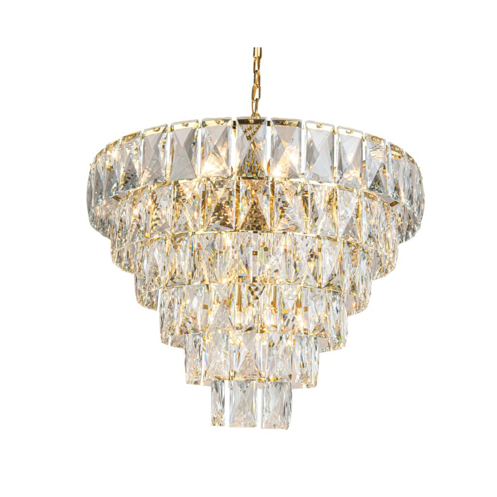 Radiance Crystal Gold Large Chandelier - Avant Garde Furniture