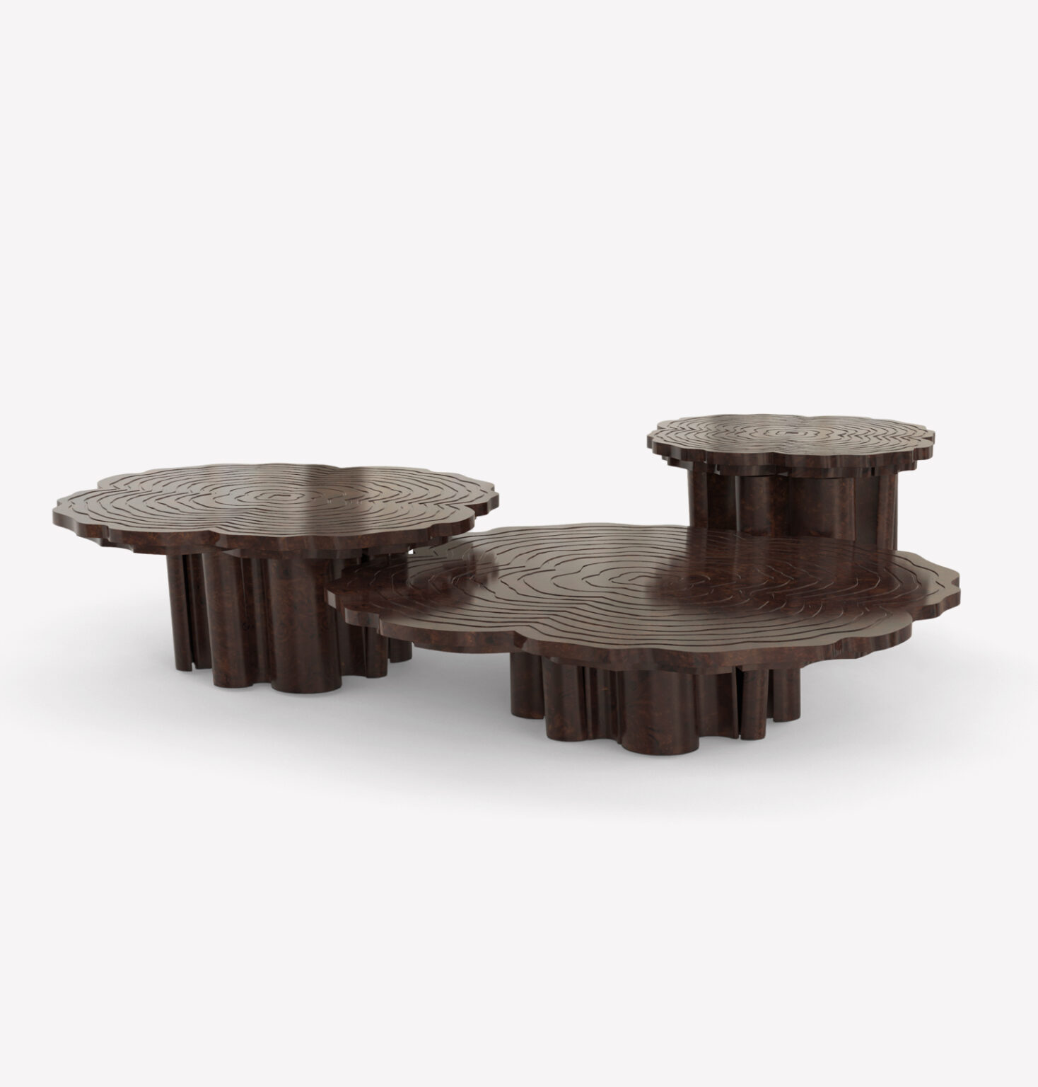 Fortuna Dark Walnut Coffee Table Set - Avant Garde Furniture