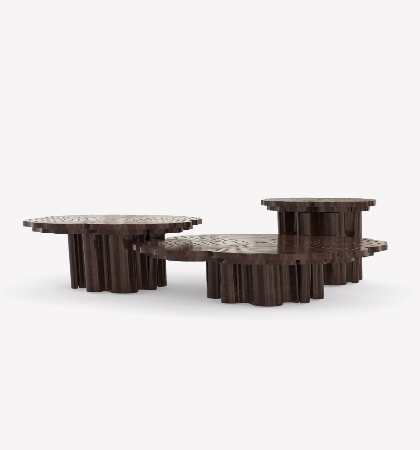 Fortuna Dark Walnut Coffee Table Set - Avant Garde Furniture